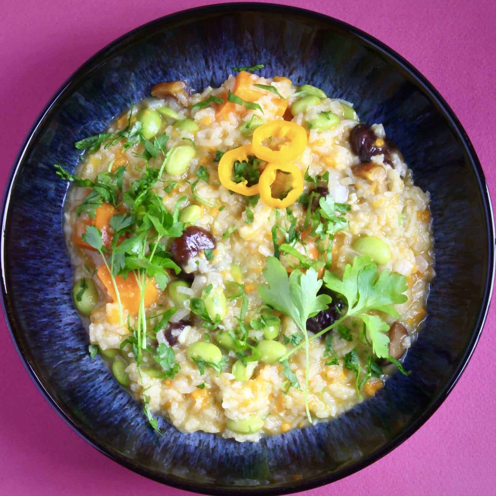 Vegan Pumpkin Chestnut Risotto (GF) - Rhian's Recipes
