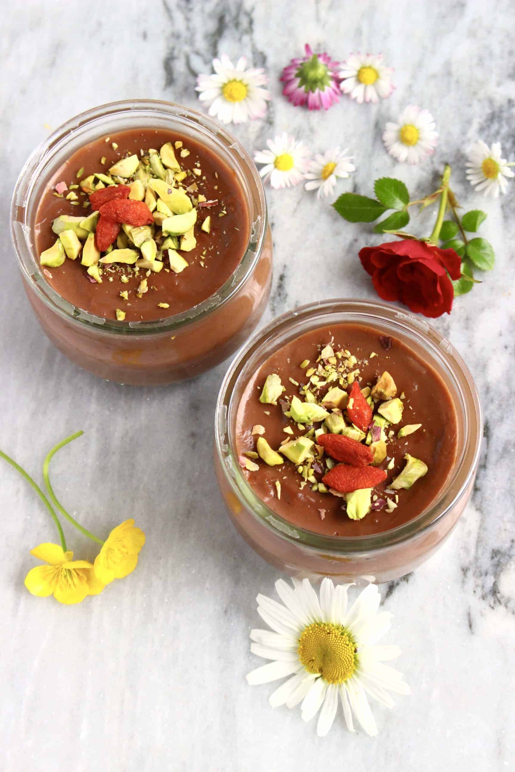 Vegan Chocolate Pudding Pots (GF) | Rhian's Recipes