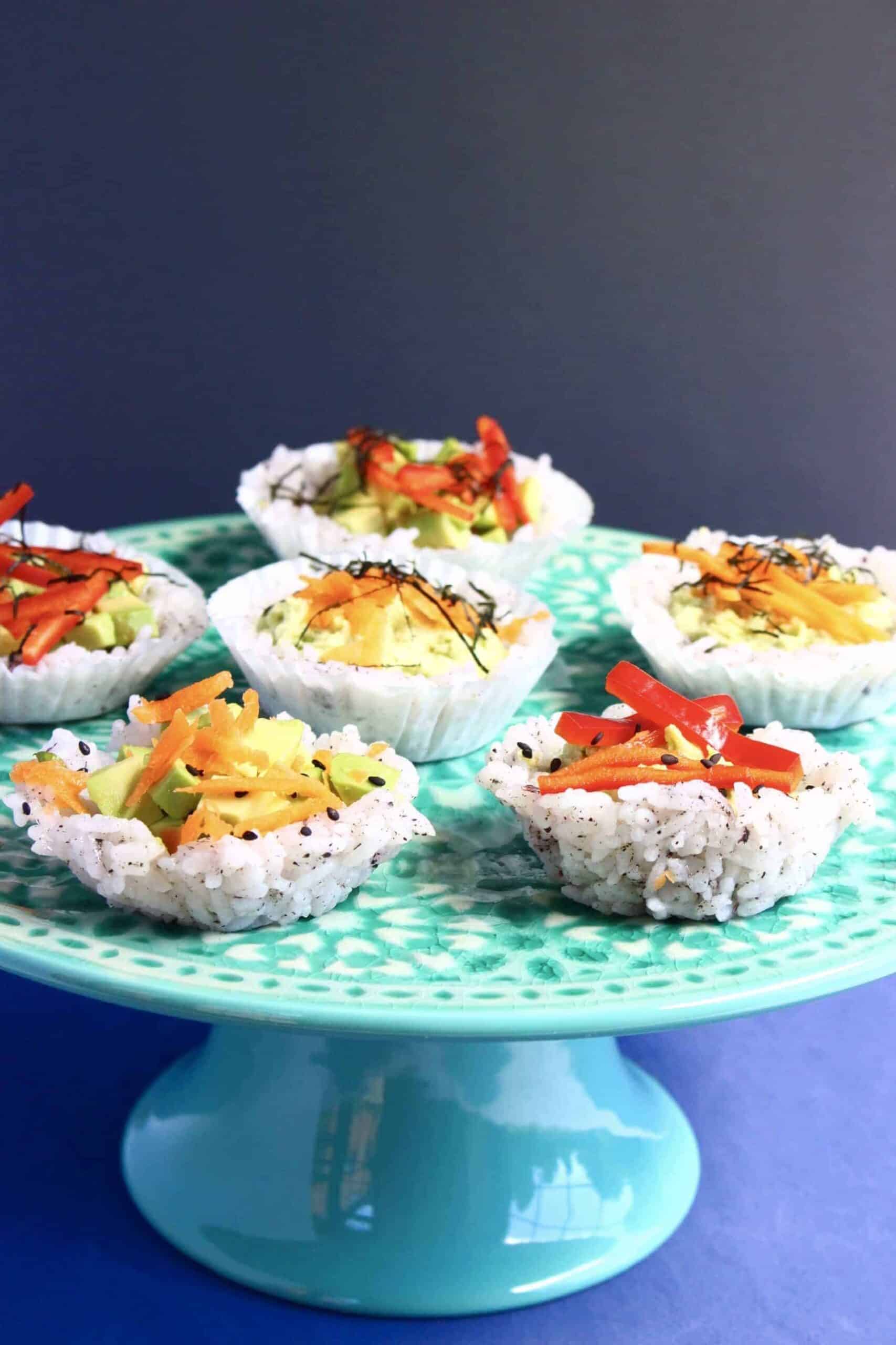 Muffin Tin Sushi Cups (Vegan + GF) - Rhian's Recipes