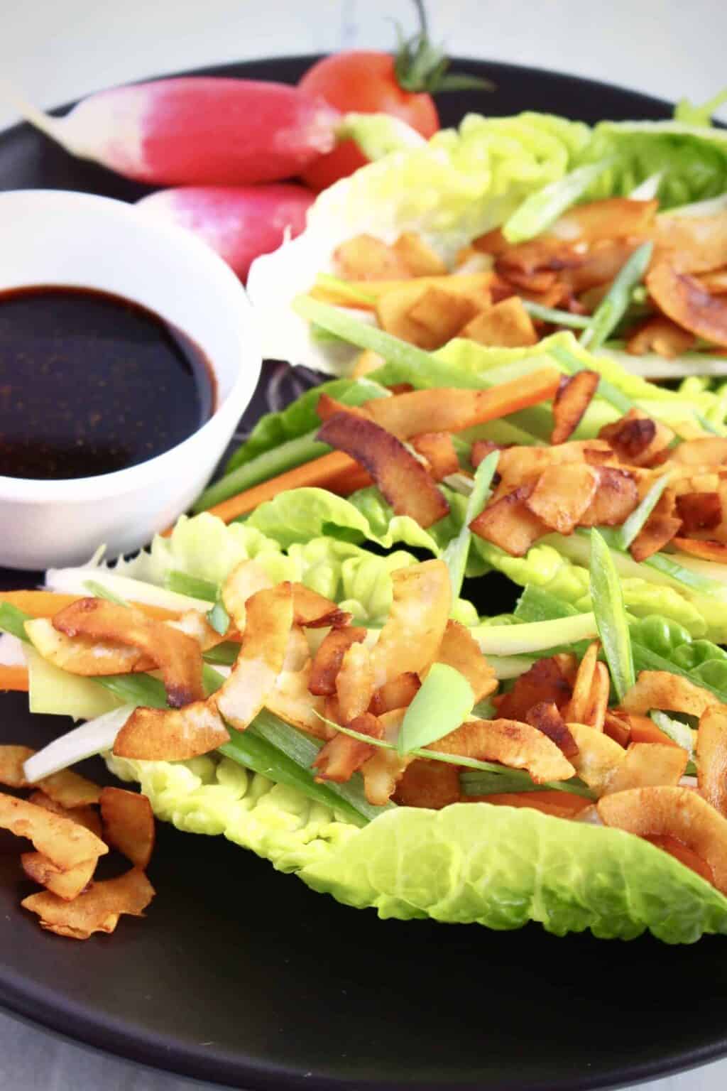 Vegan Crispy Duck Lettuce Wraps (GF) - Rhian's Recipes