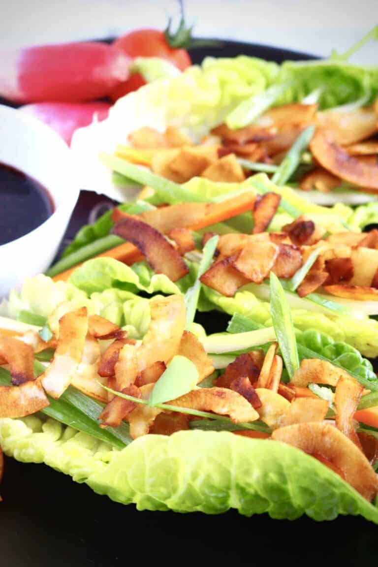 Vegan Crispy Duck Lettuce Wraps (GF) - Rhian's Recipes