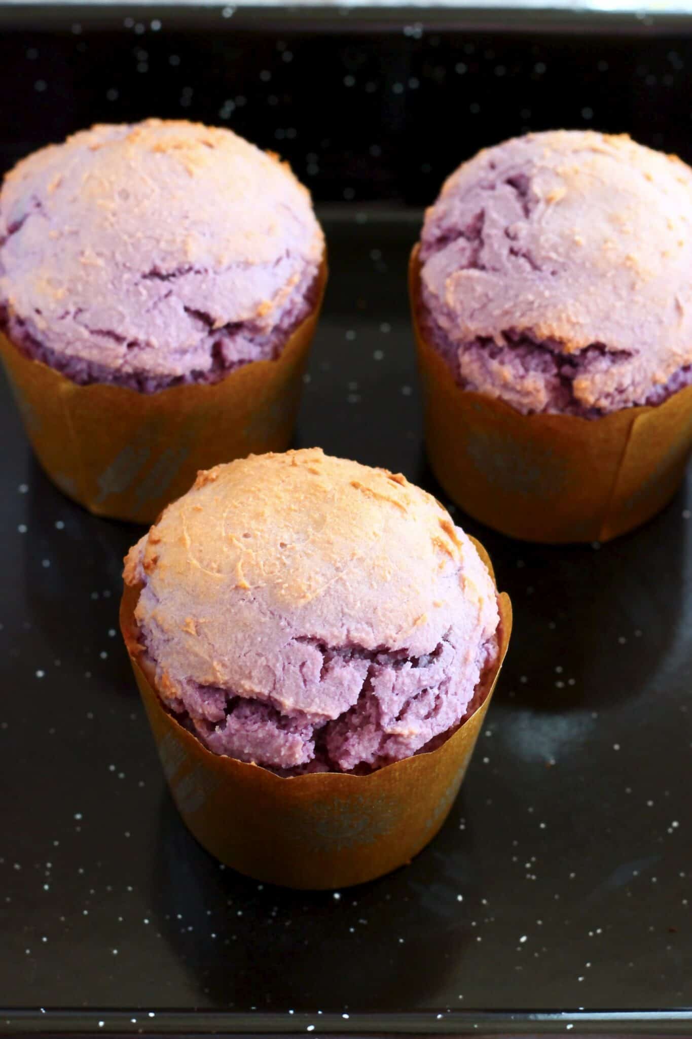 Gluten-Free Vegan Purple Sweet Potato Ube Muffins - Rhian's Recipes
