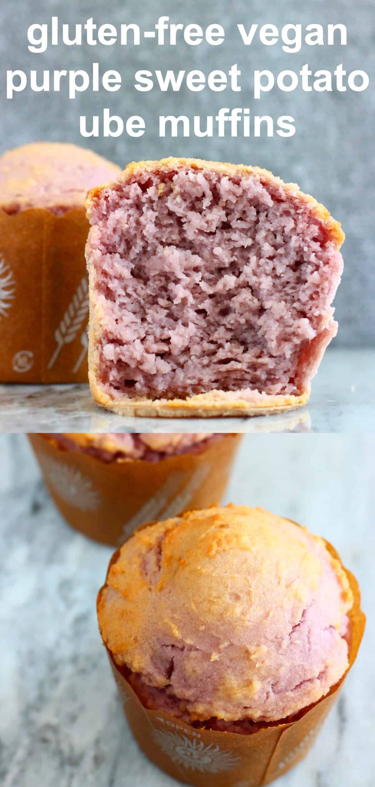 Gluten-Free Vegan Purple Sweet Potato Ube Muffins - Rhian's Recipes