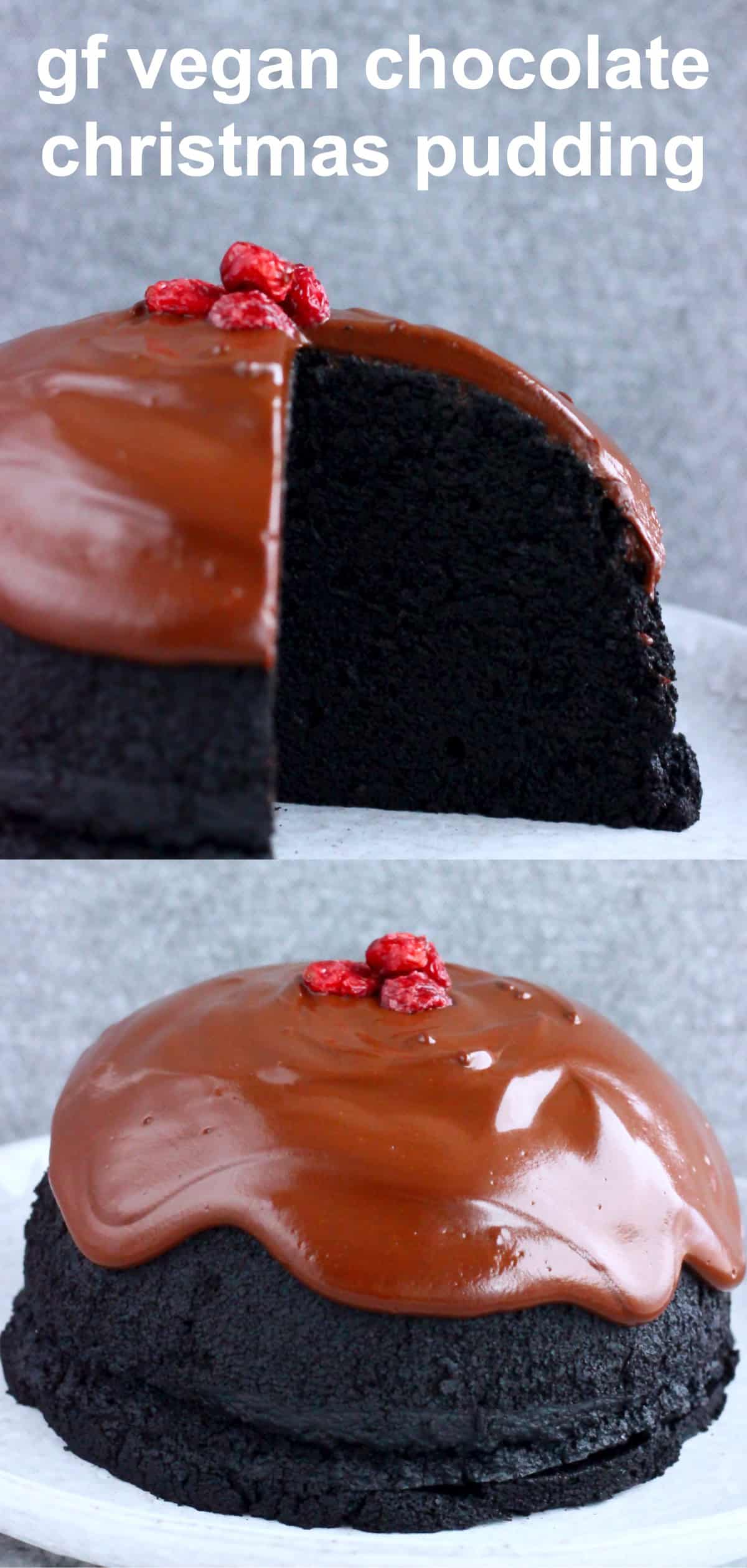 Vegan Chocolate Christmas Pudding (Gluten-Free) - Rhian's Recipes